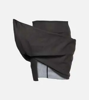 Rick Owens Draped Cotton-blend Miniskirt