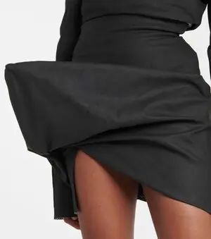 Rick Owens Draped Cotton-blend Miniskirt