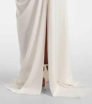Alex Perry Bridal Draped Crêpe Bustier Gown