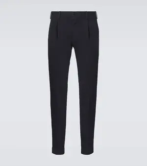 SLOWEAR Incotex Pleated Cotton Tapered Trousers