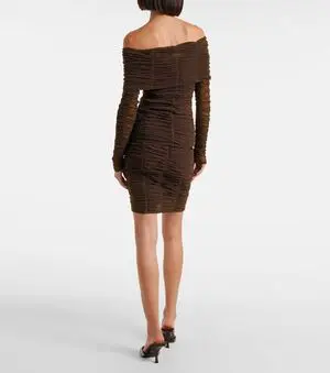 Attico Ruched Off-shoulder Top