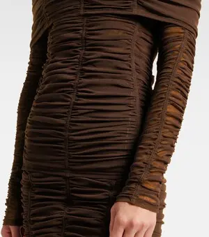 Attico Ruched Off-shoulder Top