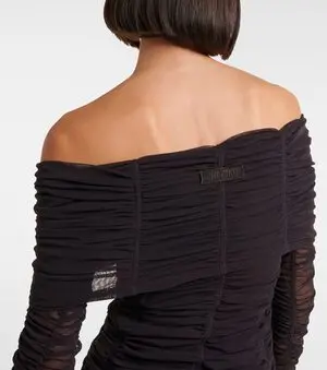 Attico Ruched Off-shoulder Top