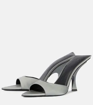 Attico Ester 95 Satin Mules - Grey