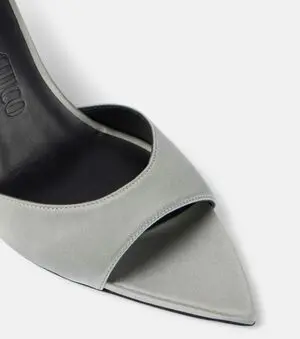 Attico Ester 95 Satin Mules - Grey