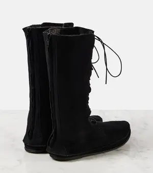 THE ROW Tyler Suede Lace-up Boots - Black