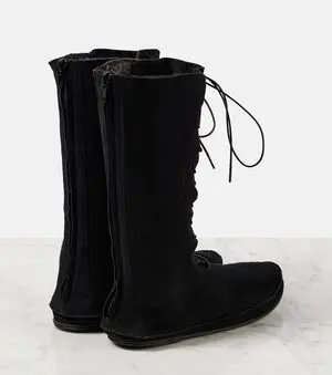 THE ROW Tyler Suede Lace-up Boots - Black