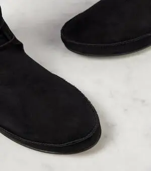 THE ROW Tyler Suede Lace-up Boots - Black