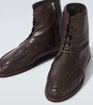 Auralee Leather Ankle Boots - Brown