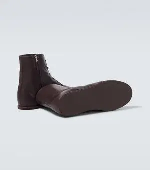 Auralee Leather Ankle Boots - Brown