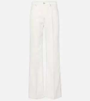 7 For All Mankind Mid-rise Wide-leg Jeans - White