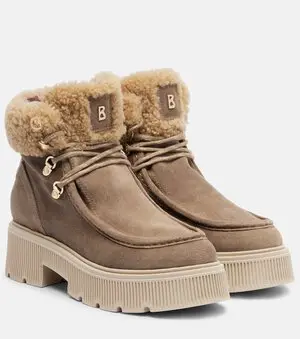 Bogner Turin Suede And Shearling Boots - Beige