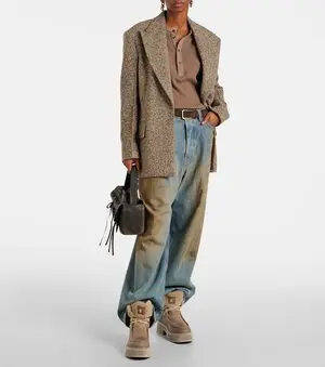 Bogner Turin Suede And Shearling Boots - Beige