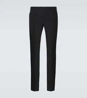 SLOWEAR Incotex Wool Straight Leg Trousers - Black