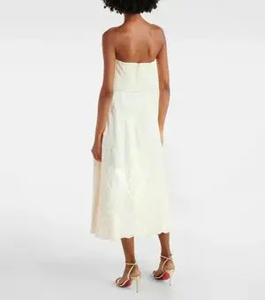 Elie Saab Embroidered Cady Midi Dress