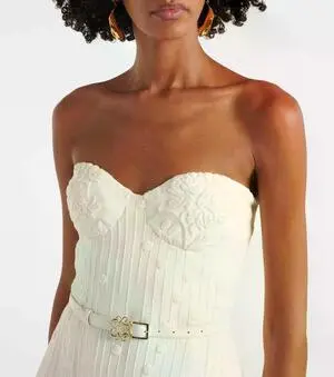 Elie Saab Embroidered Cady Midi Dress