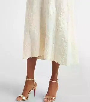 Elie Saab Embroidered Cady Midi Dress