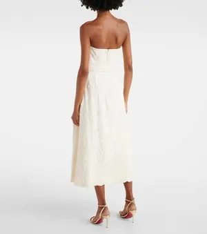 Elie Saab Embroidered Cady Midi Dress