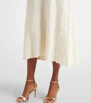 Elie Saab Embroidered Cady Midi Dress