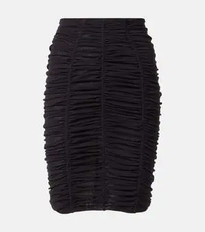 Attico Ruched Jersey Miniskirt