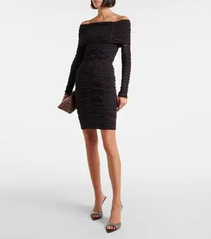 Attico Ruched Jersey Miniskirt