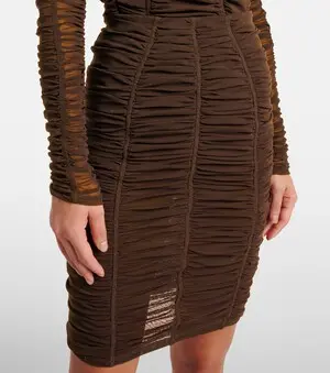 Attico Ruched Jersey Miniskirt