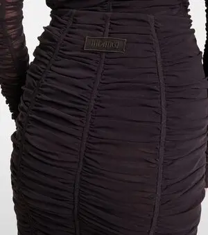 Attico Ruched Jersey Miniskirt