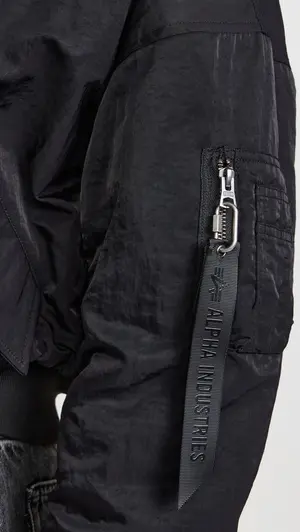 Alpha Industries Shawl Collar Flight Jacket - Black
