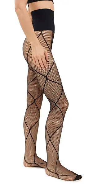 Commando Diamond Net Tights - Black