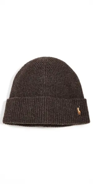 Polo Ralph Lauren Polo Ralph Lauren Signature Cuff Beanie Dark Brown Heather
