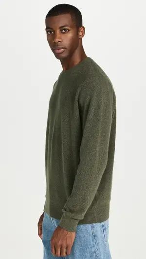 Faherty Brand Jackson Crewneck Sweater - Olive Heather
