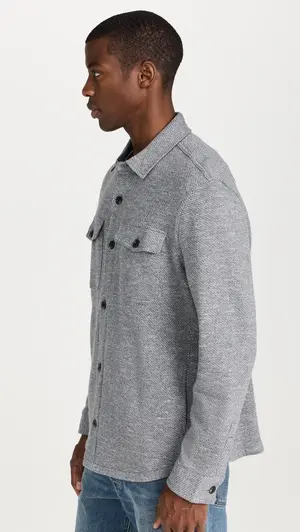 Faherty Brand Inlet Knit Shirt Jacket - Medium Grey Melange