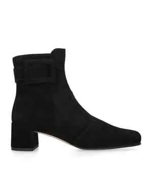 ROGER VIVIER Suede Très Vivier Polly Ankle Boots