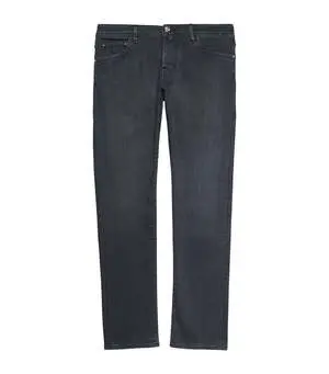 Jacob Cohen Limited Edition Nick Slim Jeans With Lizard-skin Patch