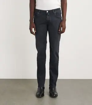 Jacob Cohen Limited Edition Nick Slim Jeans With Lizard-skin Patch