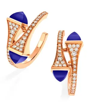 MARLI NEW YORK Diamond And Agate Cleo Hoop Earrings - Rose Gold