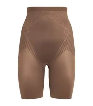 Spanx Supersculpt Totalcontour High-waisted Mid-thigh Short Brown
