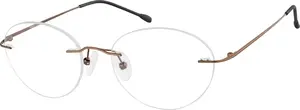 Zenni Oval Rimless Eyeglasses - Brown