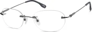 Zenni Oval Rimless Eyeglasses - Gray
