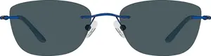 Zenni Rectangle Rimless Flex Titanium Frame Glasses - Blue