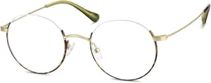 Zenni Round Eyeglasses With Metal Frame - Tortoiseshell