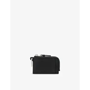 ALLSAINTS Remy Logo-debossed Square Leather Wallet 1 Size Black/silver