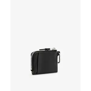 ALLSAINTS Remy Logo-debossed Square Leather Wallet - Black/silver