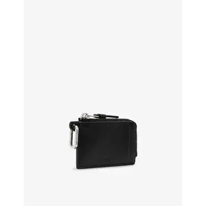 ALLSAINTS Remy Logo-debossed Square Leather Wallet - Black/silver