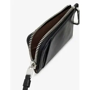ALLSAINTS Remy Logo-debossed Square Leather Wallet - Black/silver
