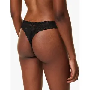 AUBADE Rosessence Mid-rise Stretch-lace Tanga Briefs - Noir
