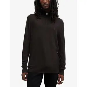ALLSAINTS Kilburn Funnel-neck Wool-blend Jumper - Coffee Brown