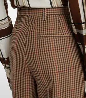 Dries Van Noten Checked Wool Wide-leg Trousers