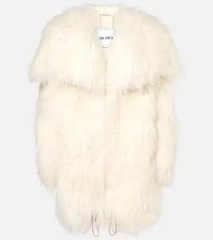 Attico Shearling Coat - Beige