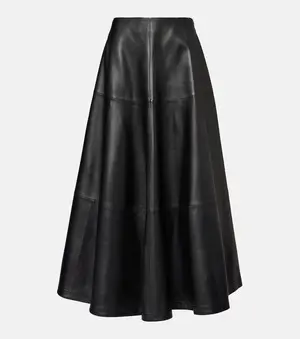 Altuzarra Varda Leather Midi Skirt